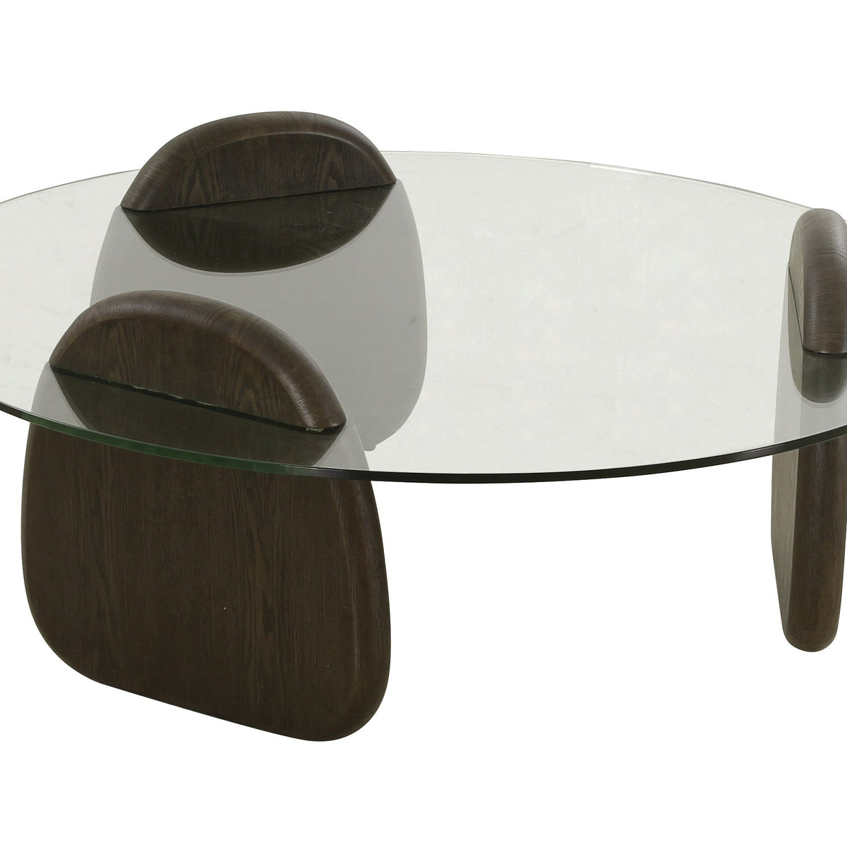 Modrest Buxton - Mid-Century Modern Glass + Dark Walnut Coffee Table – Home Elegance USA