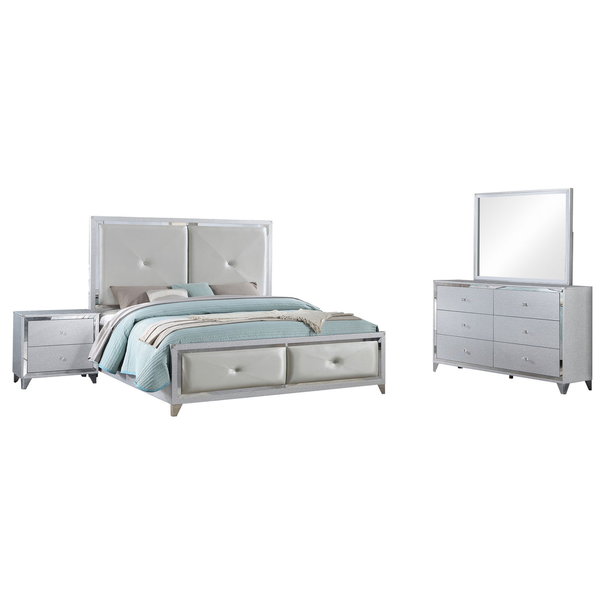 Larue 4-piece Eastern King Bedroom Set Silver | Coaster – Home Elegance USA