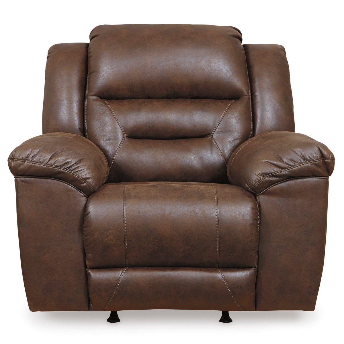 Ashley Chocolate Stoneland Power Rocker Recliner - Faux Leather – Home ...