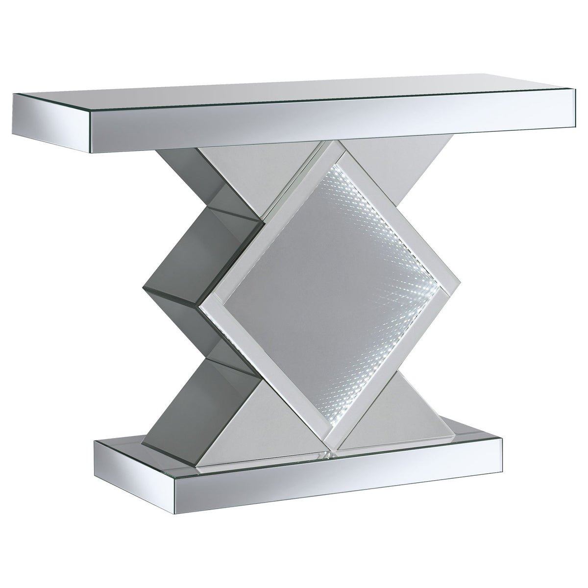 Andorra Console Table with LED Lighting Silver | Coaster – Home ...