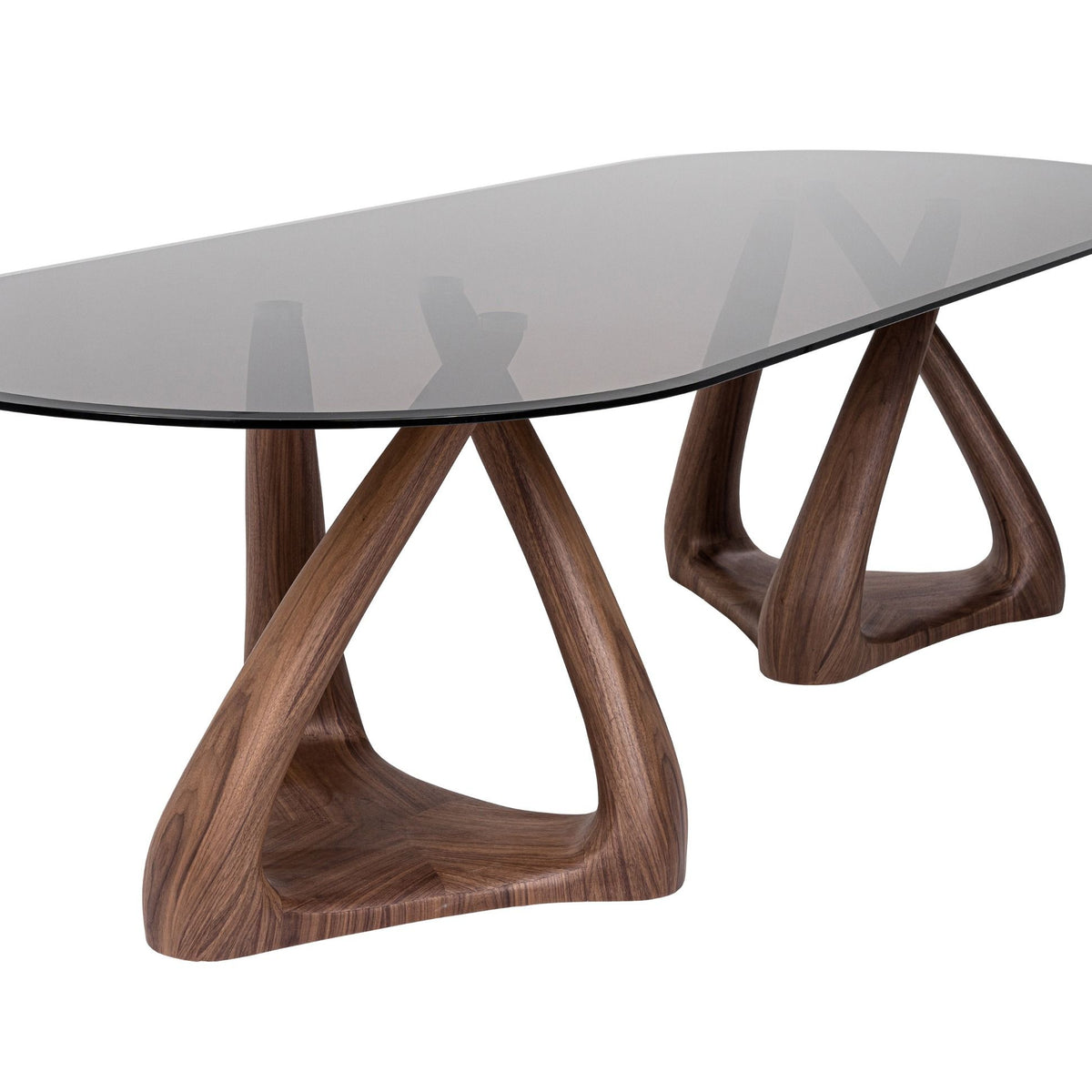 Modrest Christy Oval Dining Table Grey Glass & Walnut - VIG – Home ...