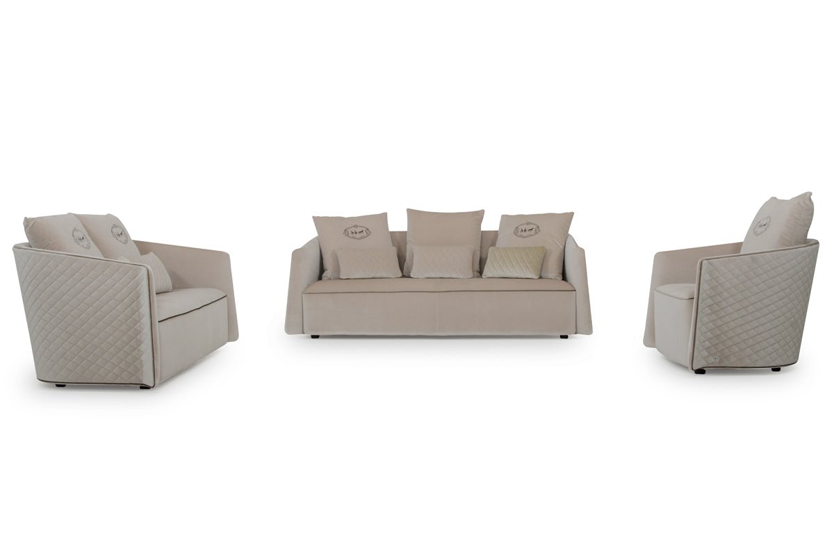 A&X Talin Modern Beige Fabric Sofa Set – Home Elegance Furniture
