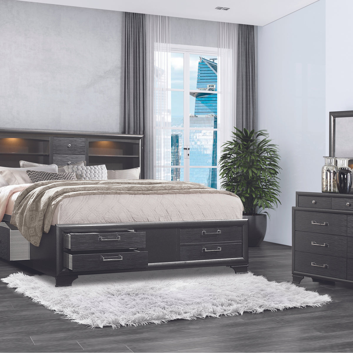 Jordyn Grey Full Bed Group – Home Elegance USA