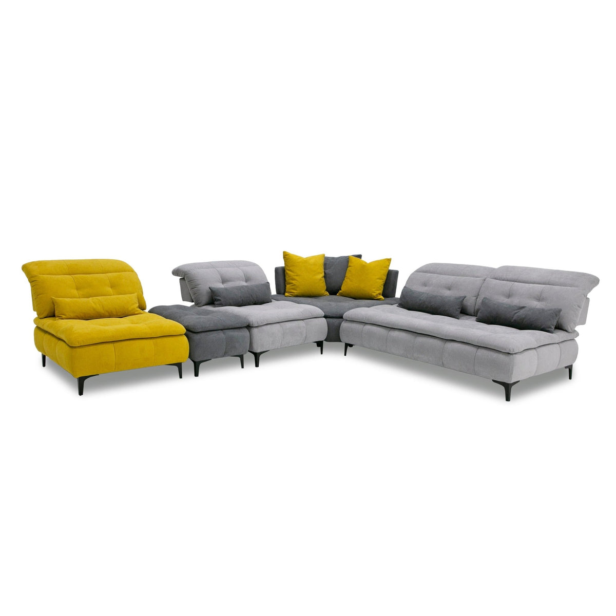 David Ferrari Mikado - Italian Modern Grey + Yellow Fabric Modular Sec ...