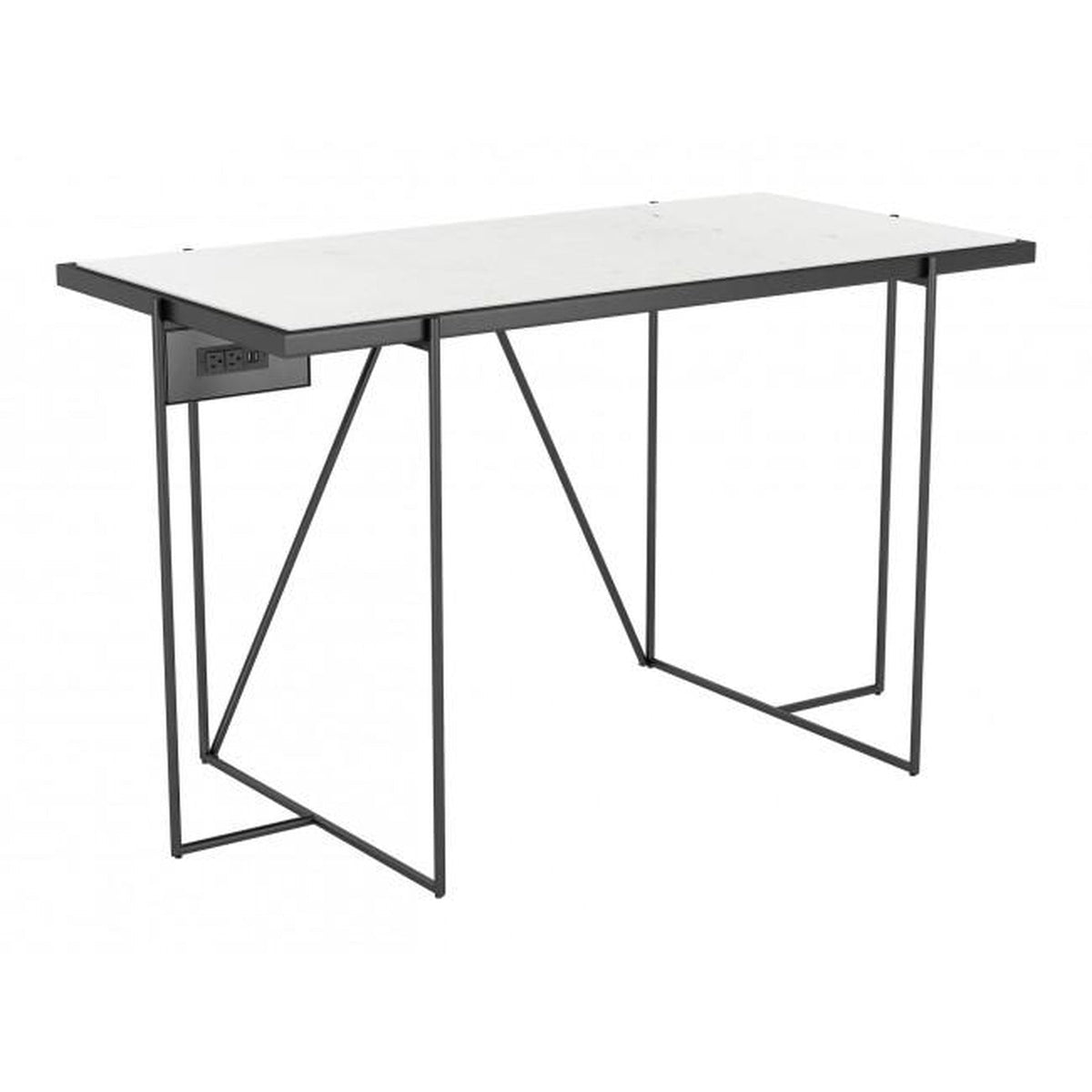 Winslett Desk White & Matte Black Marble | Zuo Modern – Home Elegance USA