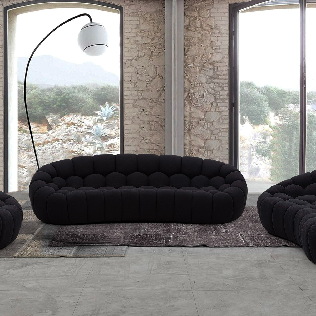 Divani Casa Yolonda - Modern Curved Black Fabric Sofa Set | VIG – Home ...