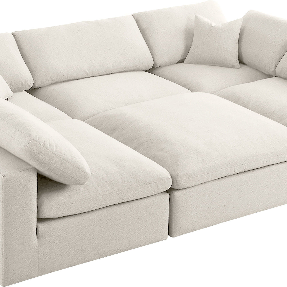 Serene Cloud 6-Piece Cream Modular Sectional - Modern & Luxurious Seat ...