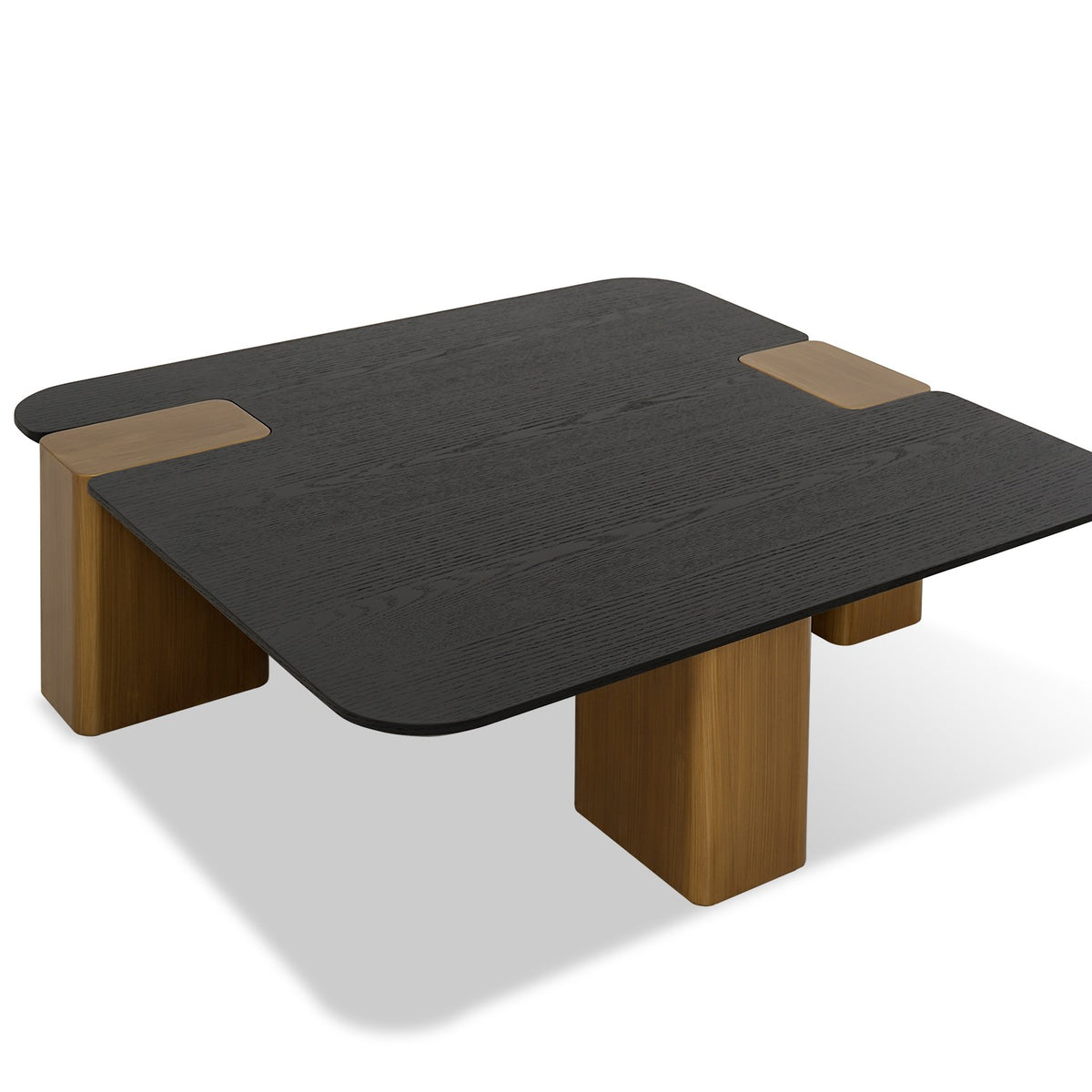 Modrest Harold - Modern Black Oak+ Brushed Gold Oak Square Small Coffe ...