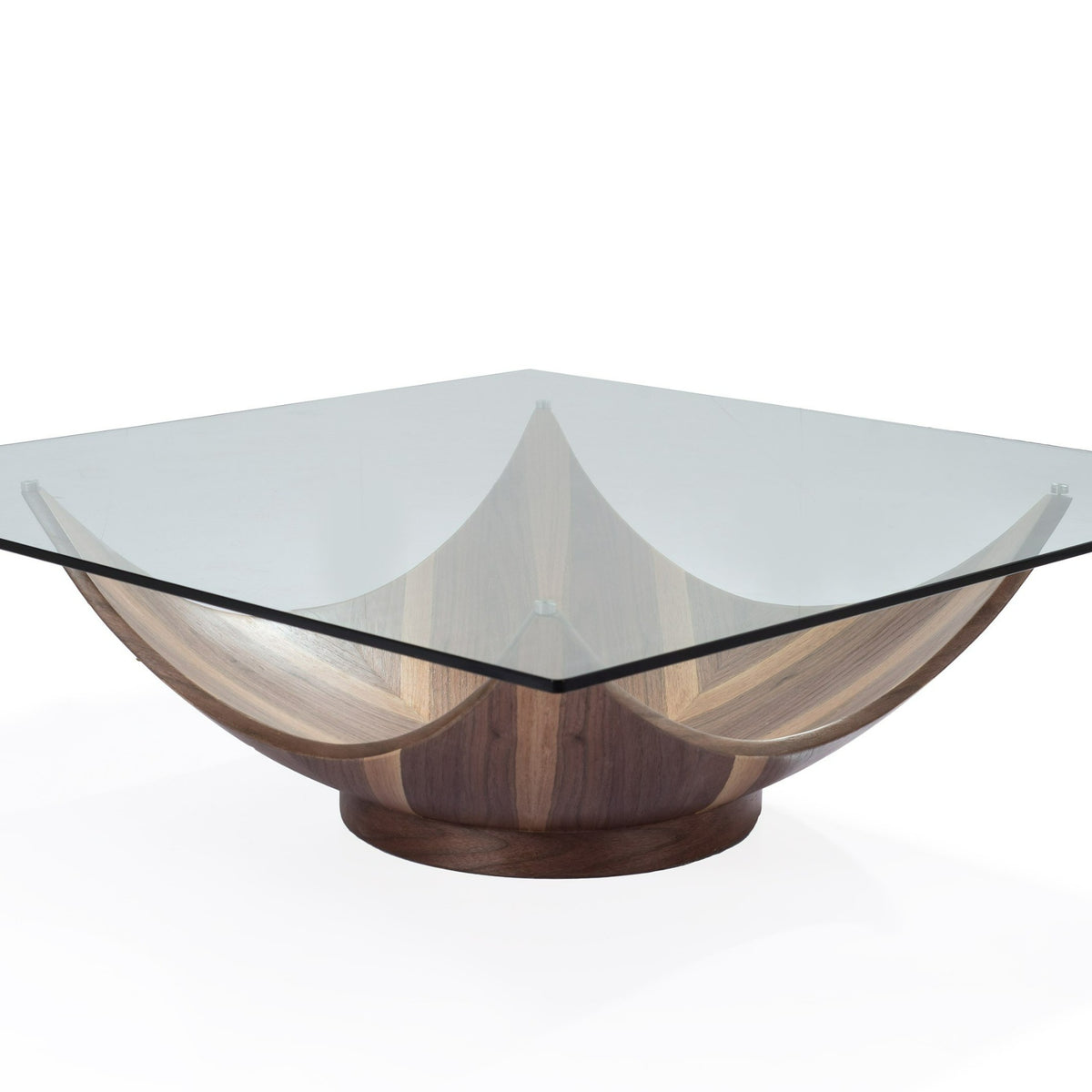 Modrest Sunset - Contemporary Glass + Walnut Square Coffee Table | VIG ...