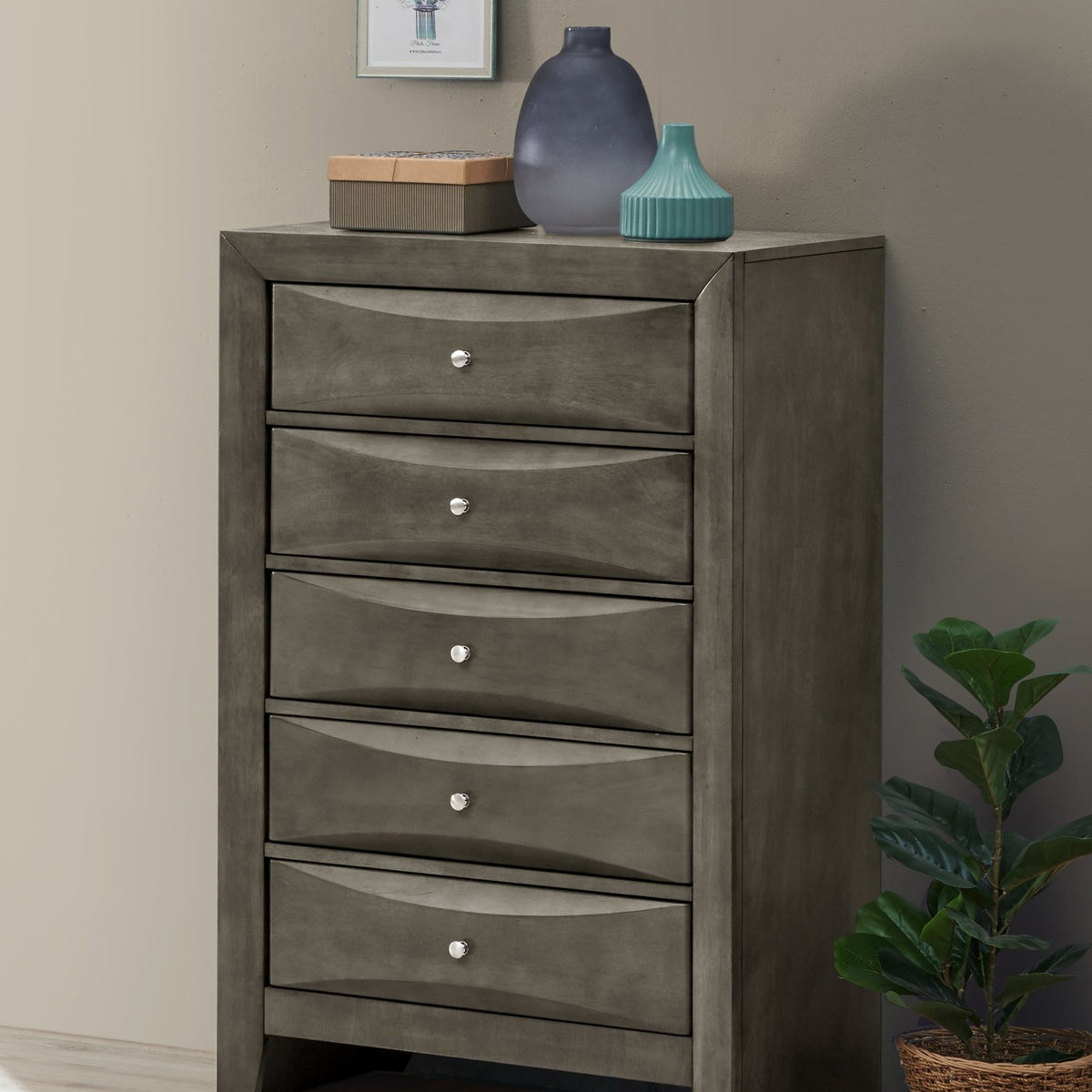 Marilla G1505-CH Chest , Gray | Home Elegance USA