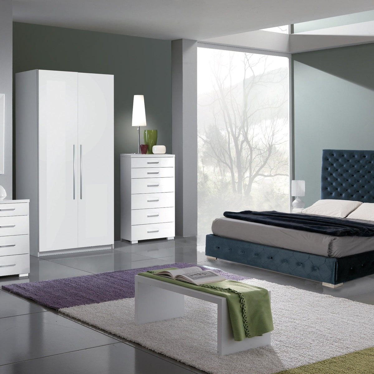Leonor Blue 6 Piece King Storage Bed | ESF Furniture – Home Elegance USA