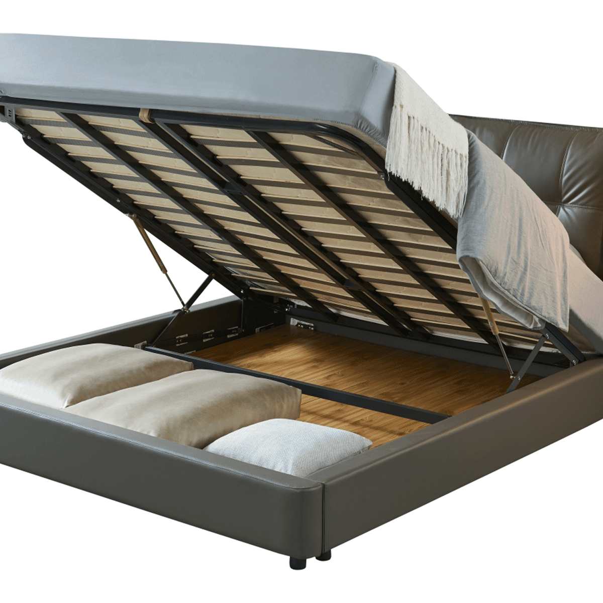 Extravaganza Full Size Bed With Storage In Grey - 1806Fsbed | ESF ...