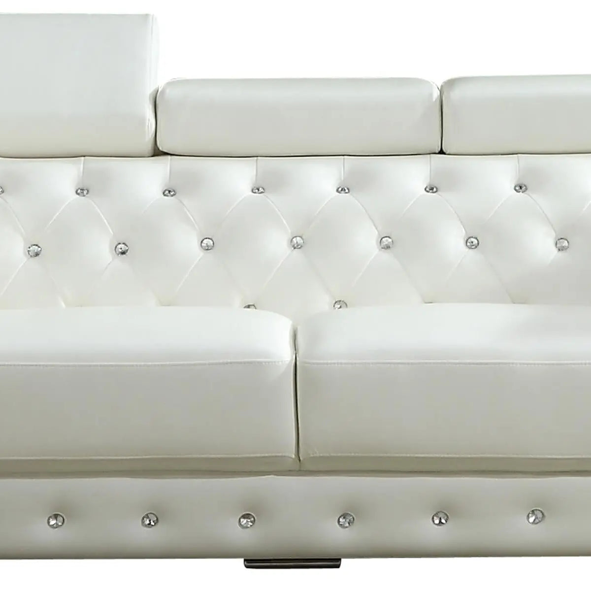 Charlise Modern Style White Sofa In Faux Leather | Cosmos – Home ...