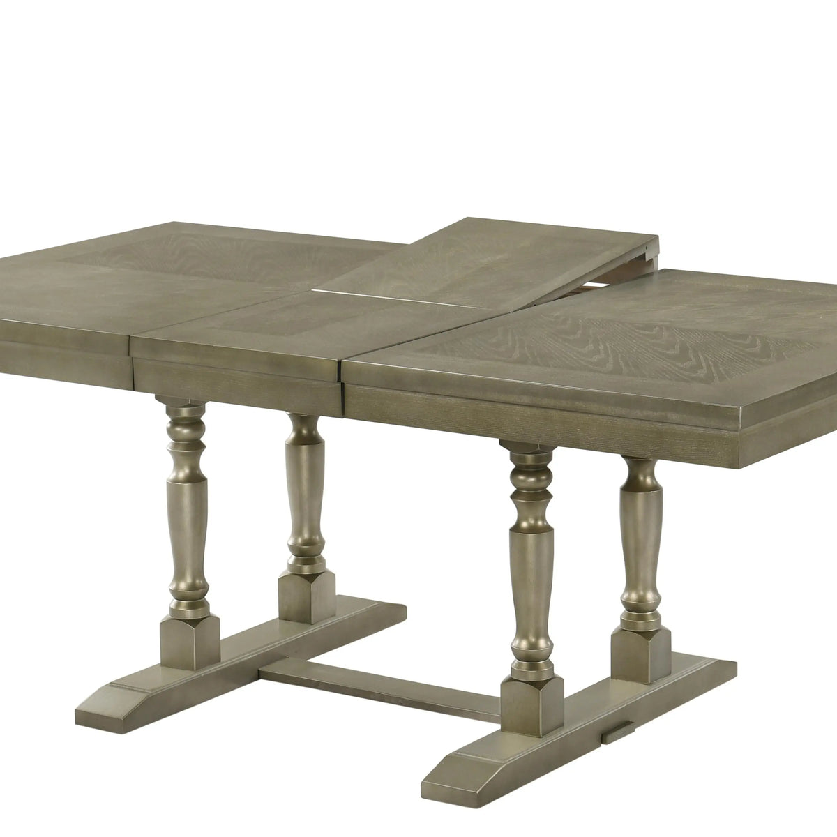 Eden Transitional Style Dining Table In Metallic Finish Wood | Cosmos ...