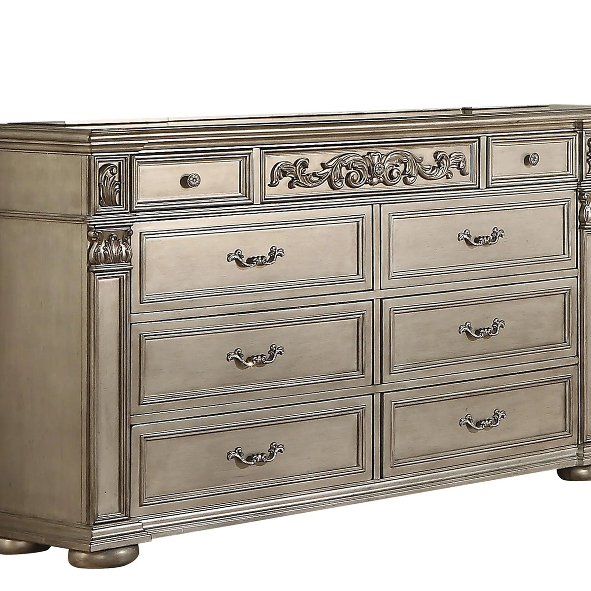 Platinum Traditional Style Dresser In Gold Finish Wood | Cosmos – Home ...