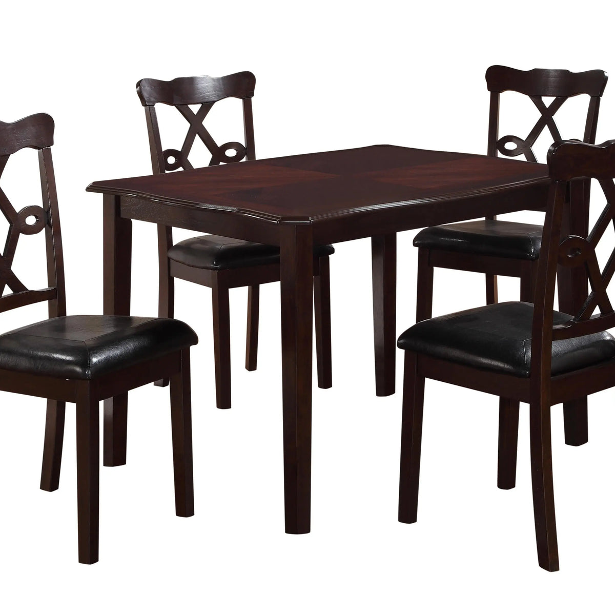 Copper Transitional Style Dining Set In Espresso Finish Wood | Cosmos ...