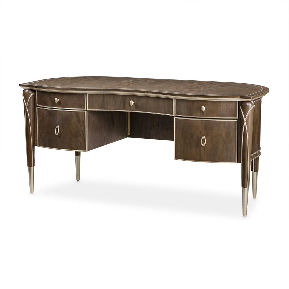 Villa Cherie Hazelnut Desk with Velvet Drawers – Aico – Home Elegance USA