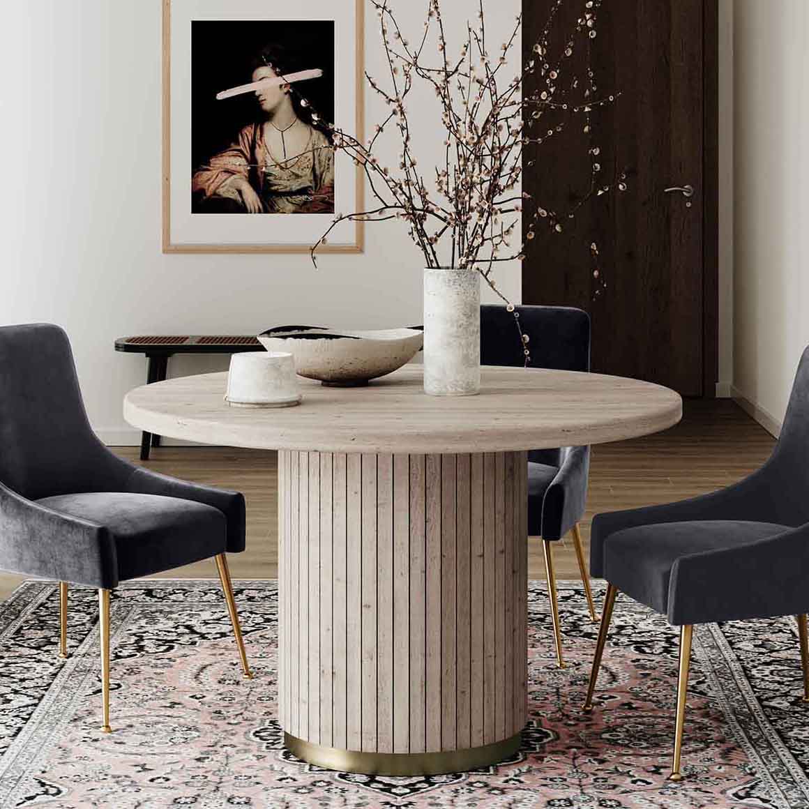 Chelsea Round Dining Table | TOV – Home Elegance USA