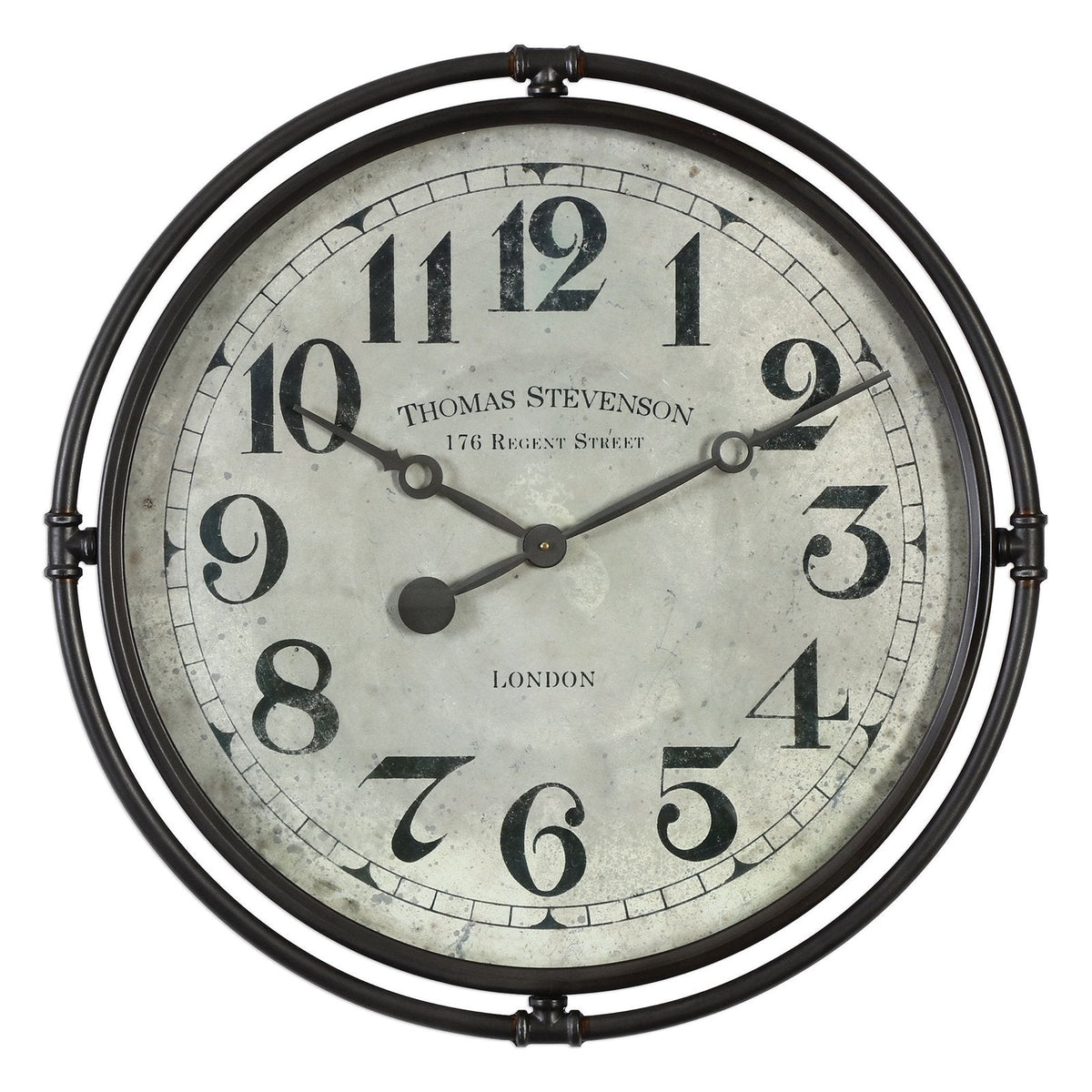 Nakul Industrial Wall Clock Glass | Uttermost – Home Elegance USA