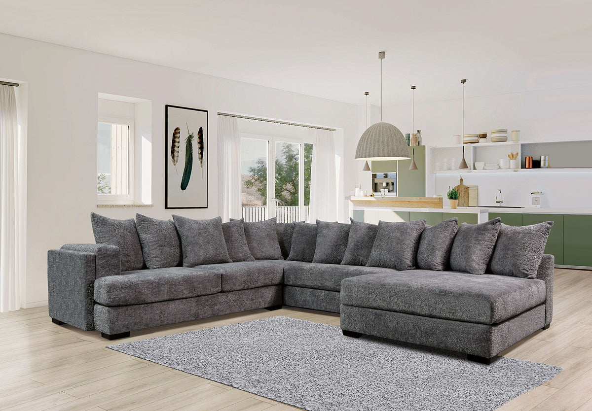 Wolverhampton - Sectional - Dark Gray – Home Elegance Furniture