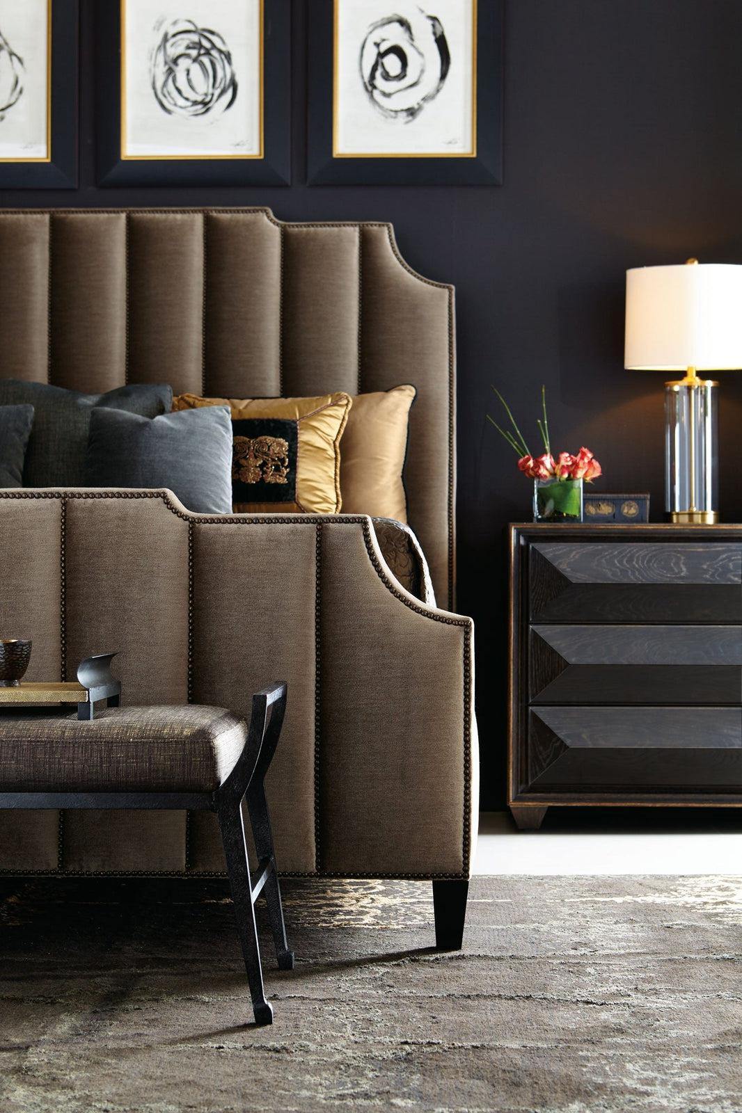 Interiors Bayonne Upholstered Bed With Low Footboard Bernhardt Home Elegance USA