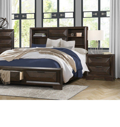 Chesky Warm Espresso 3 Piece Eastern King Platform Storage Bedroom Set ...