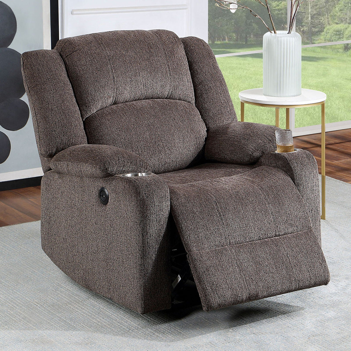Hadrian - Power Recliner - Brown Sectional | Furniture of America ...