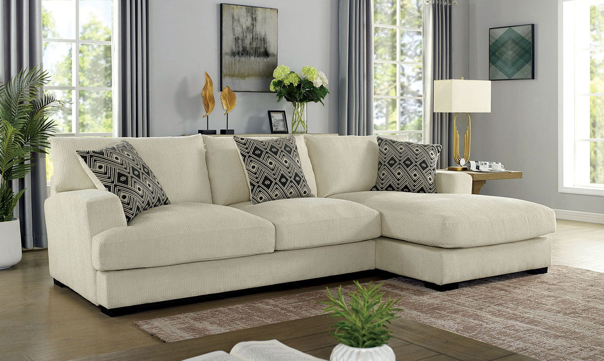 Kaylee - L-Shaped Sectional Right Side - Beige – Home Elegance USA